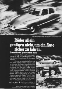 Anzeige von 1969: CITROËN – Intelligenz auf Rädern - SLOGANS